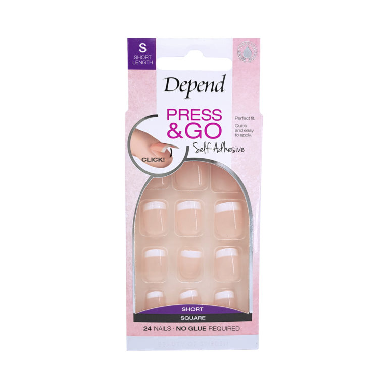 PRESS & GO FRENCH LOOK PINK SHORT SQUARE *NEW* - Depend Cosmetic