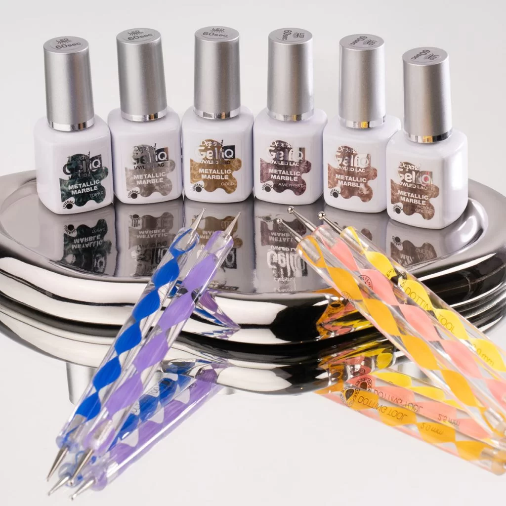 NEW! GEL IQ EFFECTS METALLIC MARBLE PEACH GEMSTONE - Depend Cosmetic